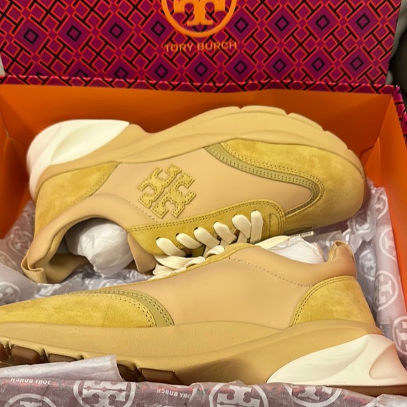 Tory Burch | Shoes | Tory Burch Gold Luck Trainer Cornbread Sneakers ...